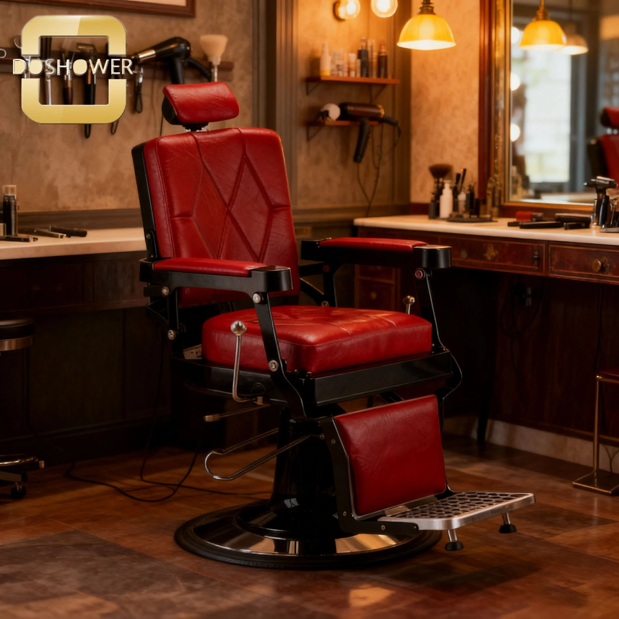 Premium Barber Chair with Height Lift and Tilt Adjustment of ...