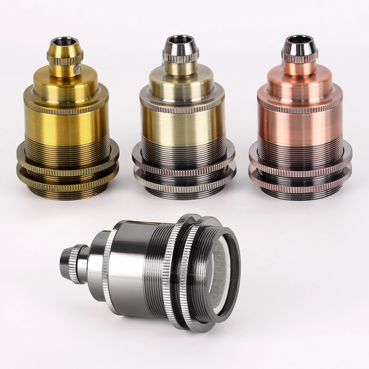 Diy Vintage Copper Lamp Holder E26 E27 Lamp Bases Sockets Brass ...