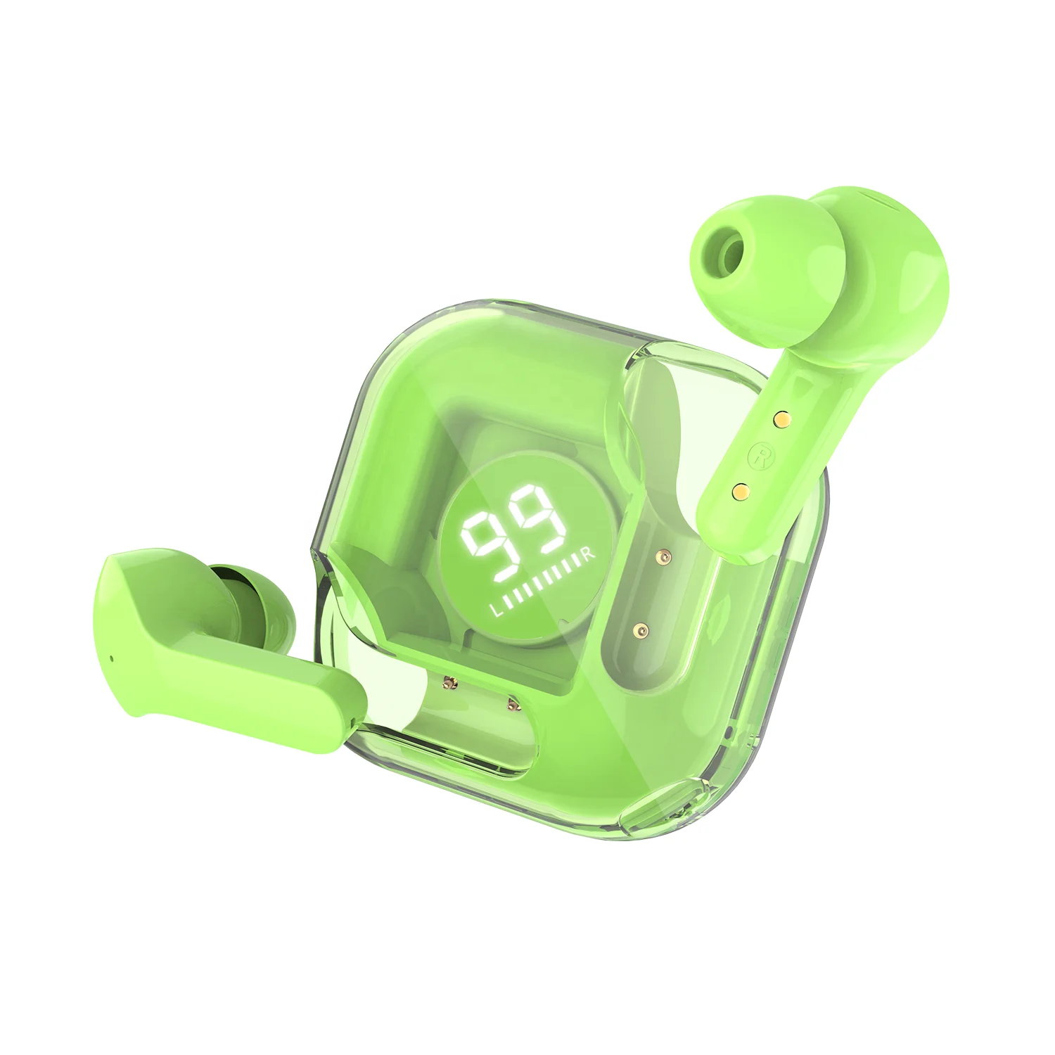 Transparent Cover Touch Control Wireless Tws Earbuds Bt5.3 Earbuds Long ...