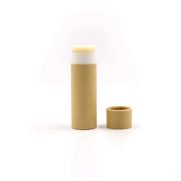 Empty Brown Color Recycle Kraft Push Up Paper Tube For Deodorant / Lip ...
