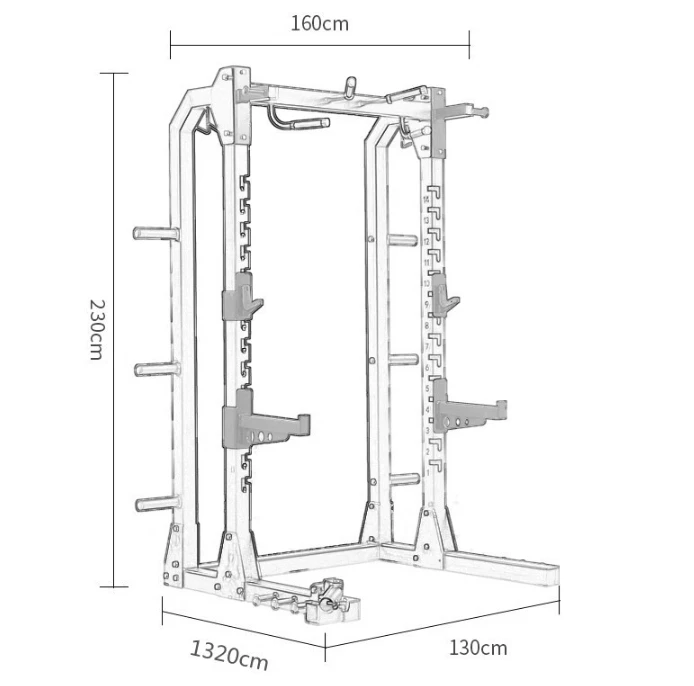Power Lifting Free Squat Rack with Deadlift Platform Multi Function ...