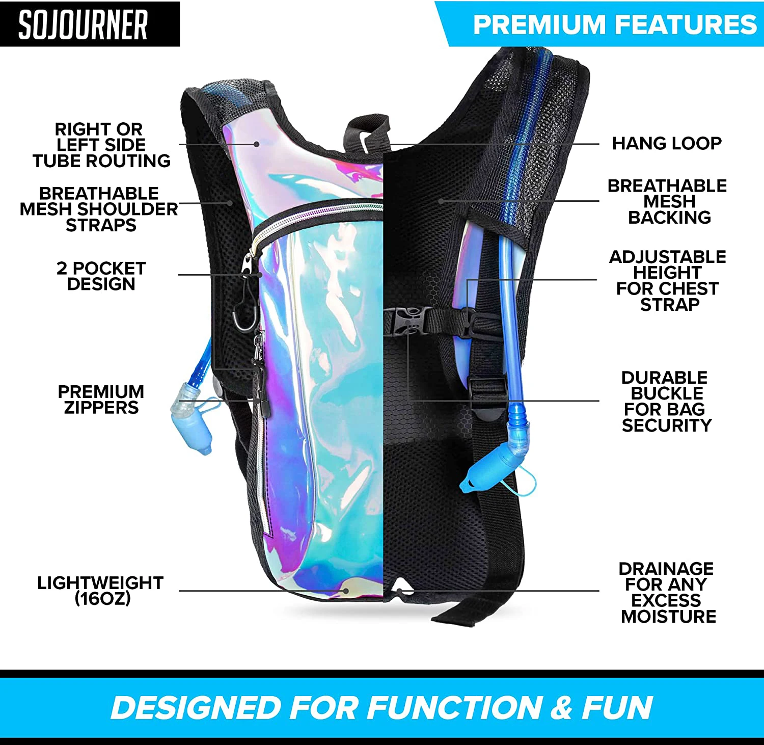 Hydration Backpack Water Backpack with 2l Hydration Bladder- Rave ...