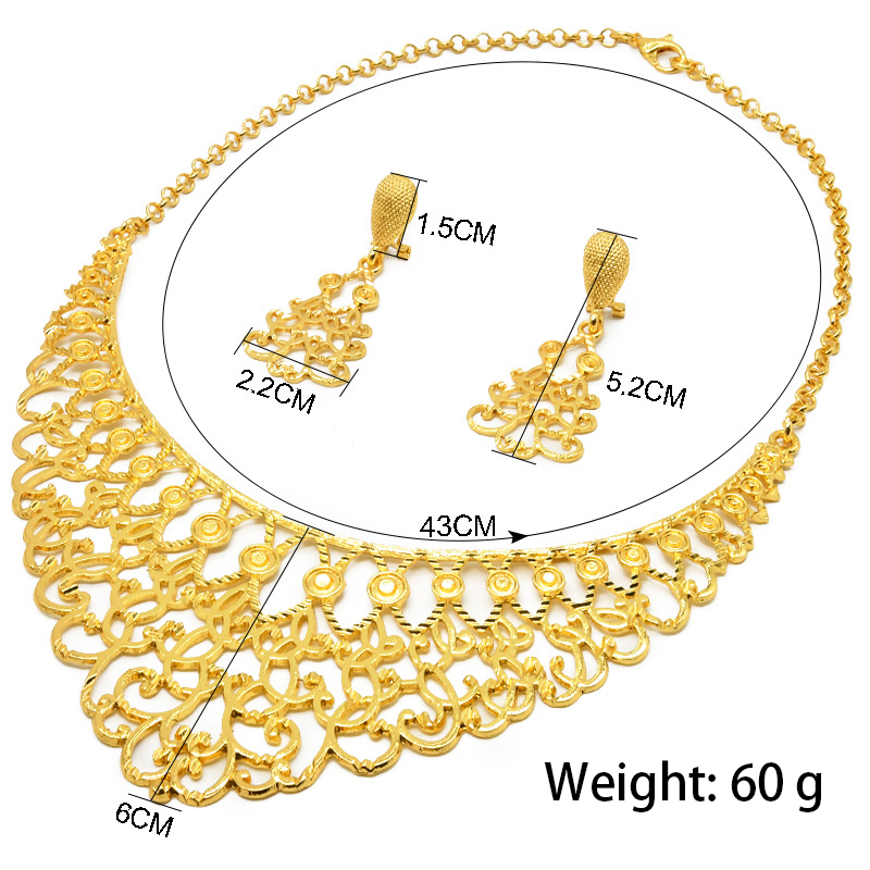 24K Gold Alloy Jewelry Sets - Perfect for Prom & Weddings