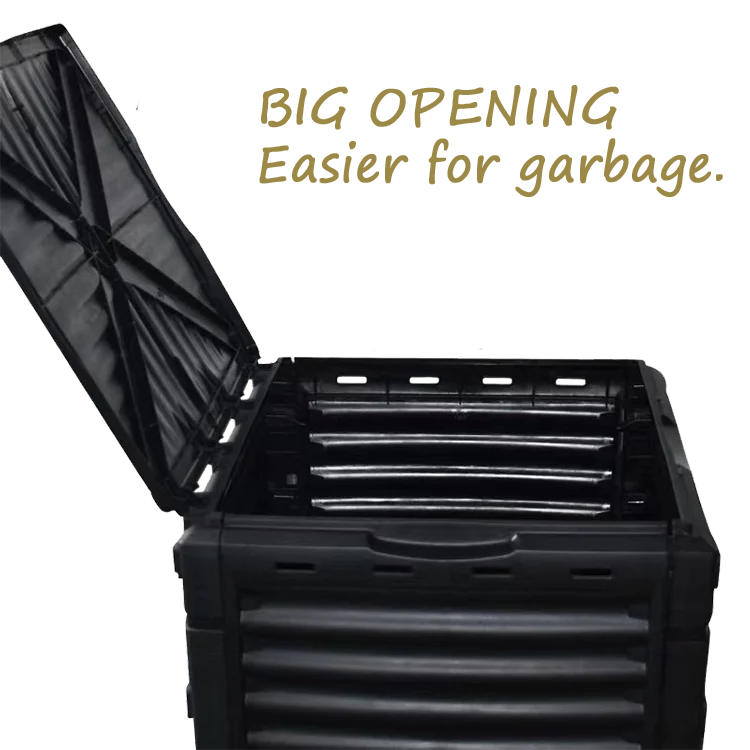 300l Durable Plastic Garden Plastic Compost Bin Pp Kitchen Garden Worm ...