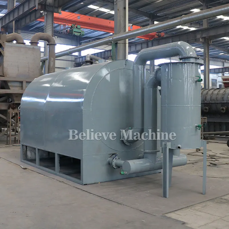 Efficient Charcoal Making - Horizontal Wood Coconut Shell Machine