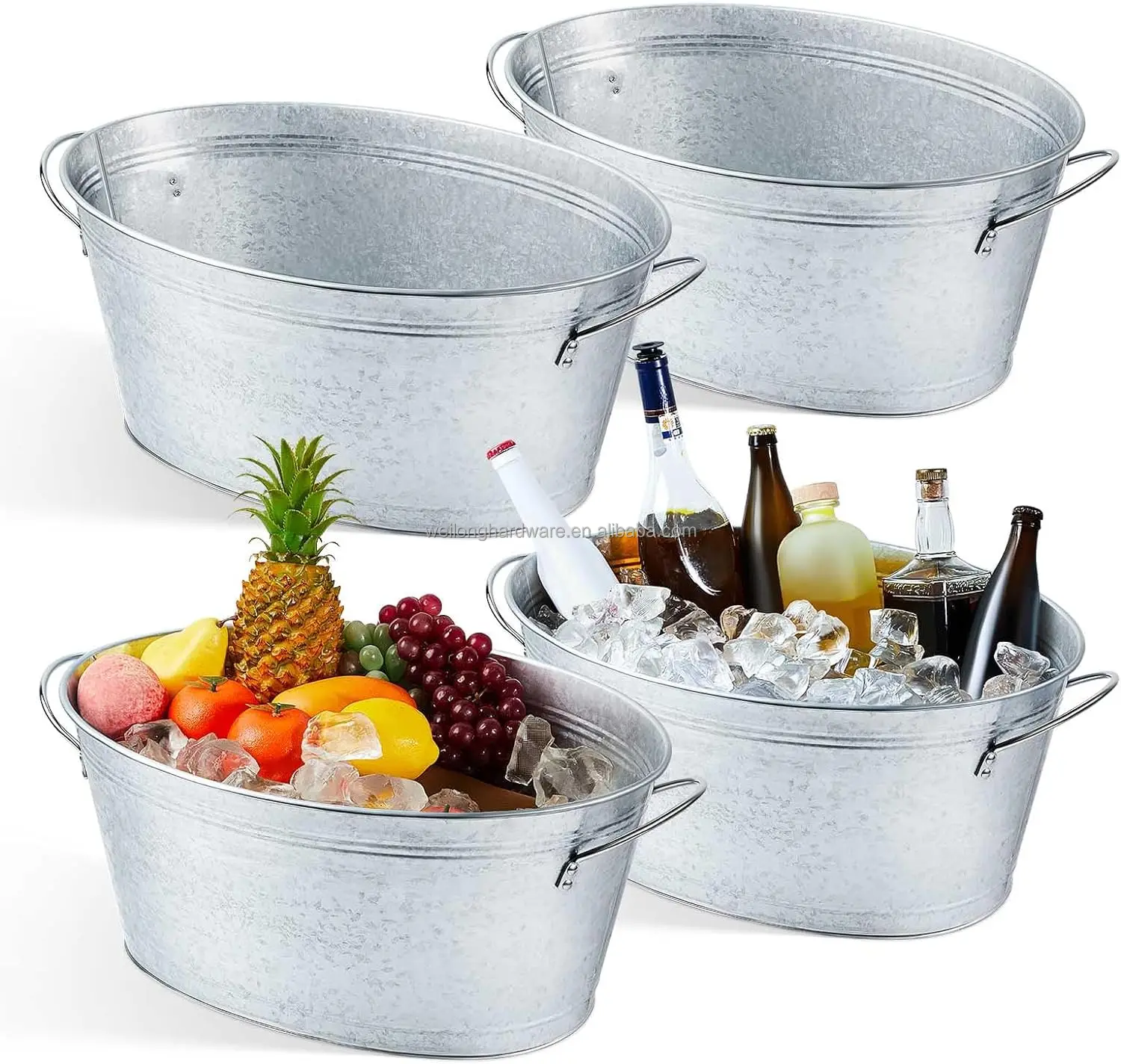 Galvanized Tin Bucket Beer Wine Ice Cooler Bucket Metal champagne Ice ...