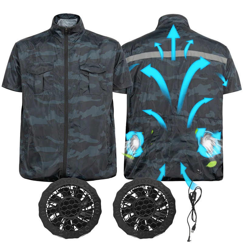 Men's Summer Smart Air Cool Clothes Outdoor Labor Protection Working ...