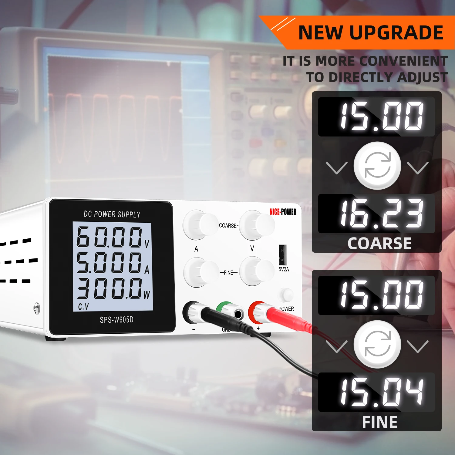 Nice-power Sps-w605d 60v 5a Lcd Four-display Dc Power Supply Laboratory ...