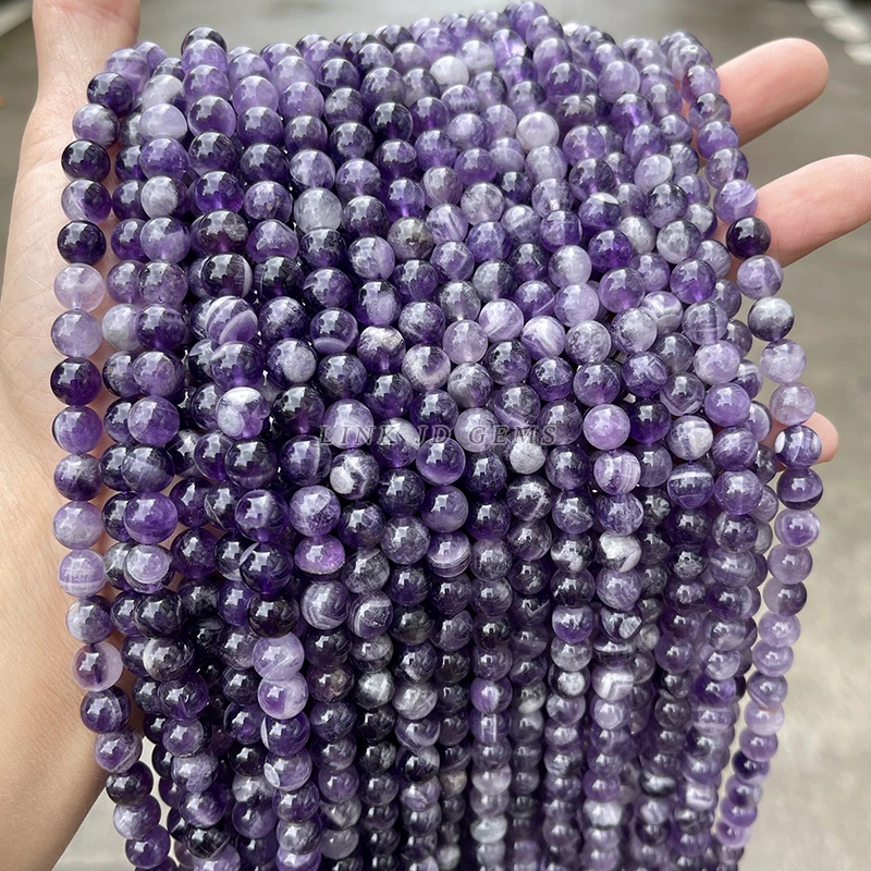 JD Gemstone Amethyst Beads - Natural Energy Healing Stones