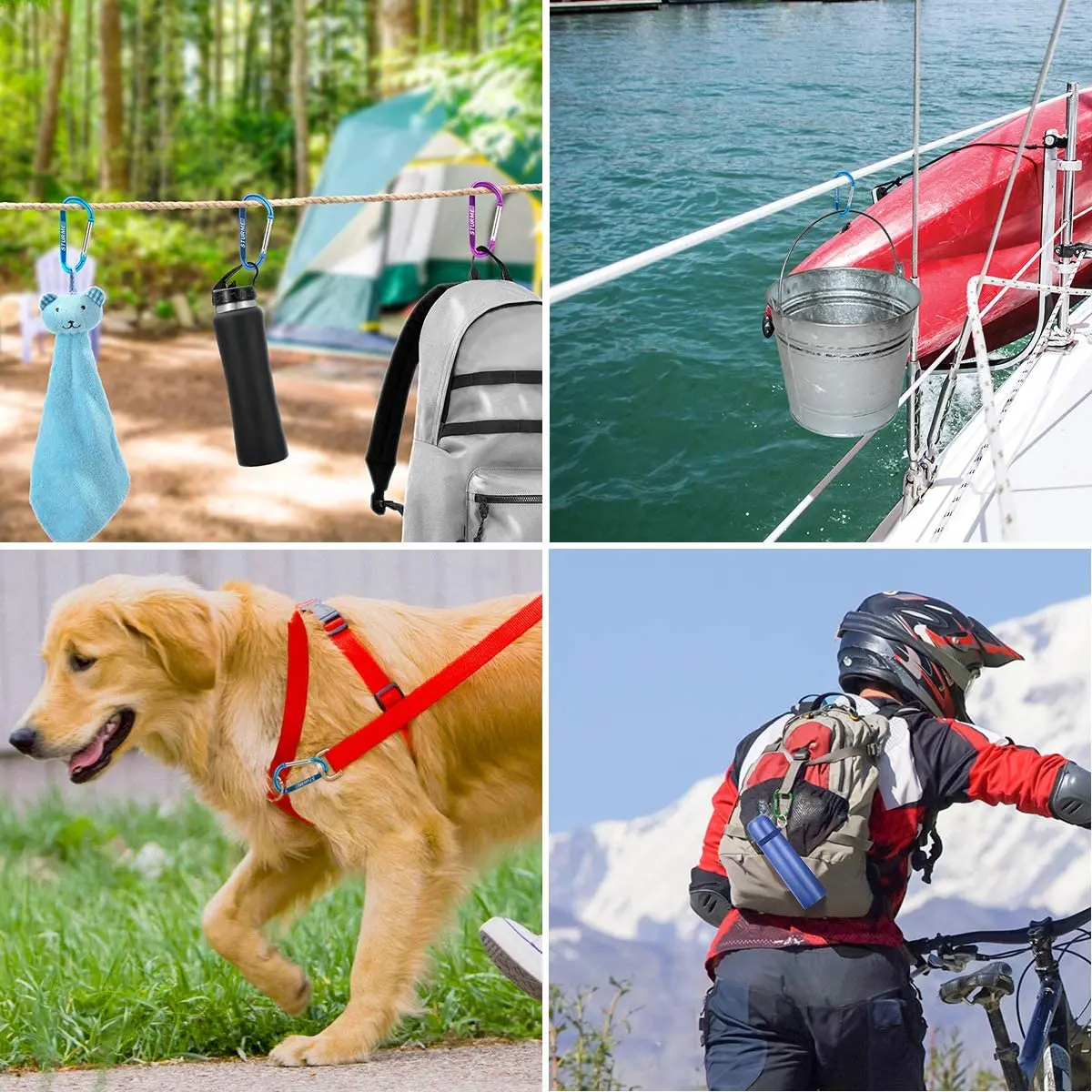 Aluminum Alloy D-ring Spring Loaded Gate Small Keychain Ring Flat ...