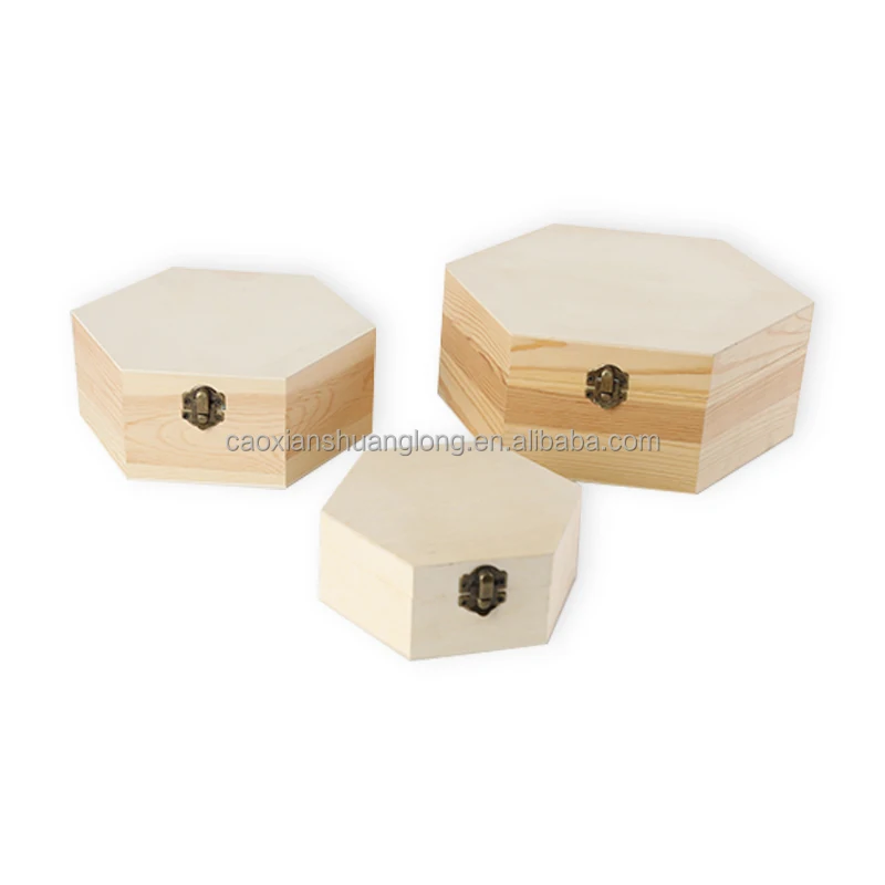 Wooden Treasure Case Wooden Storage Box Natural Craft Stash Boxes Set ...