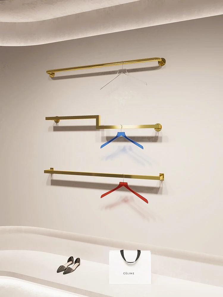 Modern Lady Clothing Display Rack Stainless Steel Boutique Clothing ...