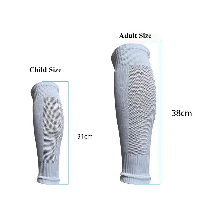 Men's Youth Elastic Nylon Soccer Shin Splint Guard Sports Footless Leg ...