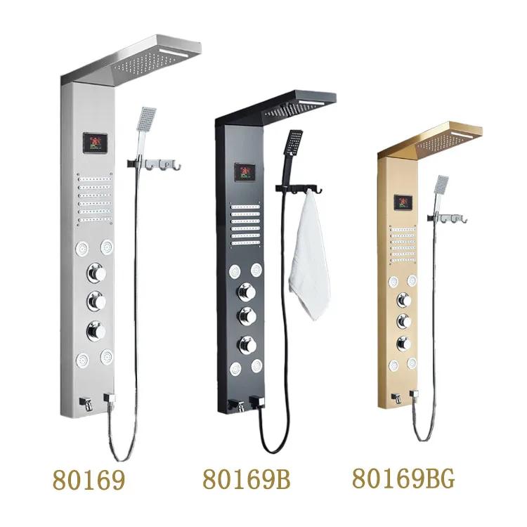 Muti-functional LED Digital Display Portable Shower Set Stainless Steel ...