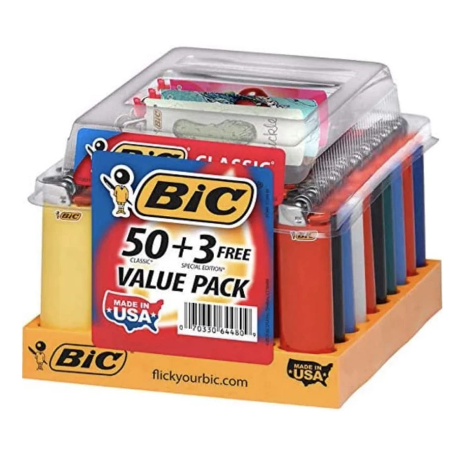 Bic 50 Plus 3 Bonus Fashion Bic Maxi J26 Mini Lighters Bic J25 Assorted ...