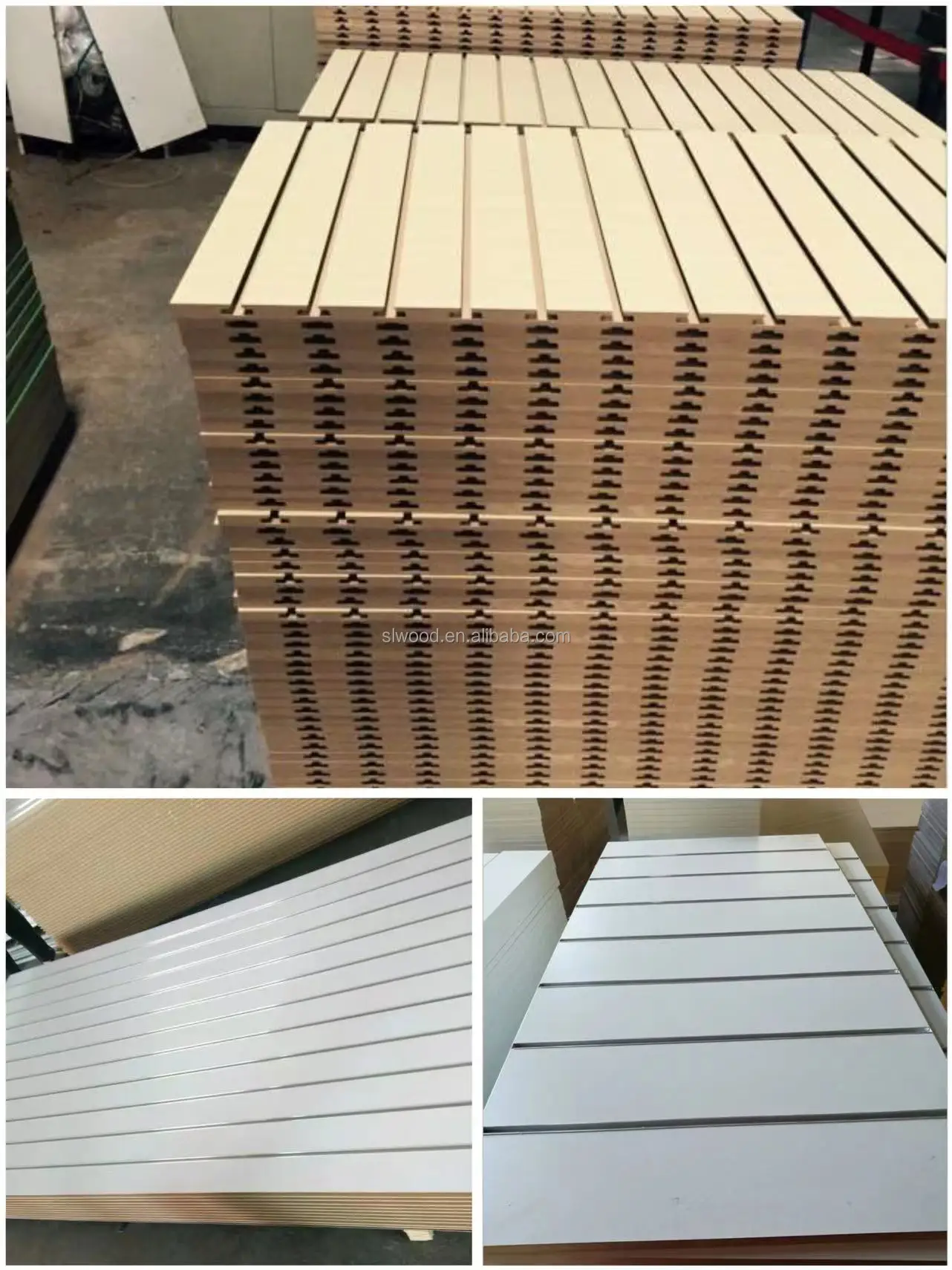 Good Quality Slotted Mdf Board / Slat Wall Panel/ Slot Board 18mm With ...
