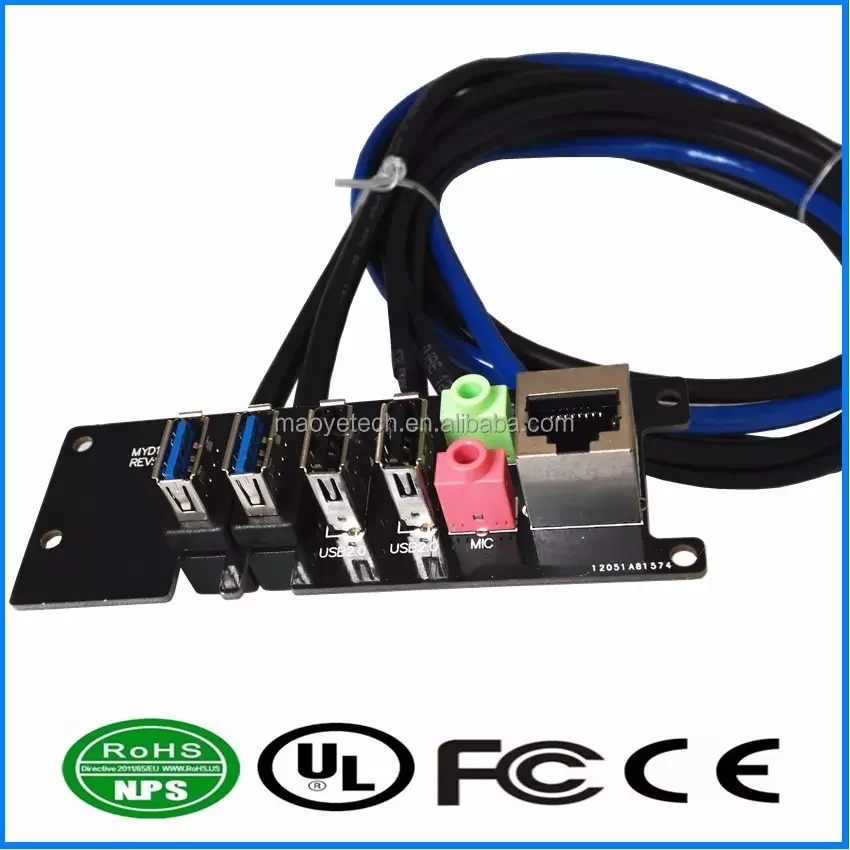 PC Computer Case Front Panel Mounted Cable USB 3.0 + USB 2.0 Audio Port ...