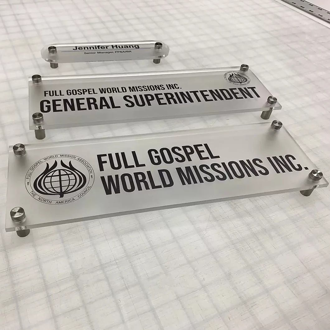 Clear Acrylic Business Sign Logo Wall Decor Office Name Acrylic Printed ...