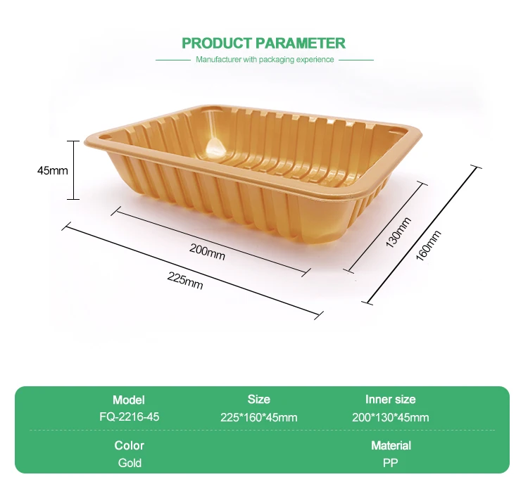 Gold Plastic Tray Food Grade PP Container Food Packaging Blister Tray ...