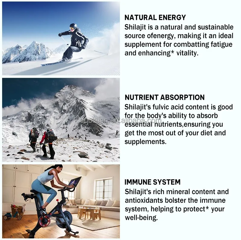 Pure Shilajit Tablets Capsules Organic Supplement Naturel Shilajit ...