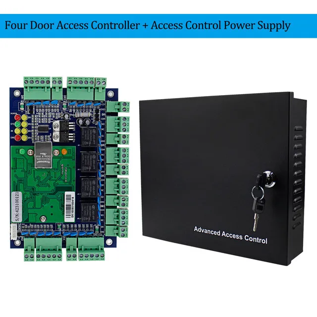 TCP/IP Network Four Doors Access Control Panel System by PC Control ...