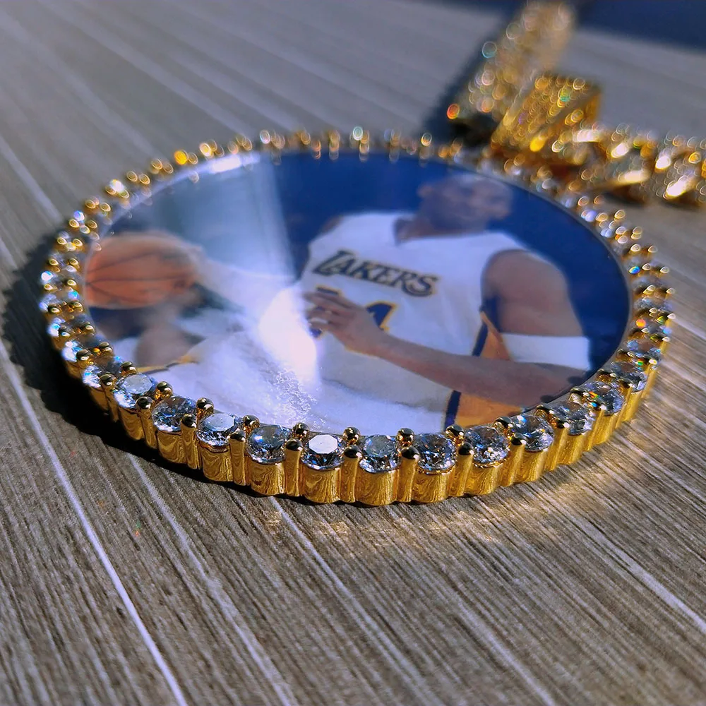 Custom Iced Out Pendant Necklace - Hip Hop Style Photo Pendant, 18K ...