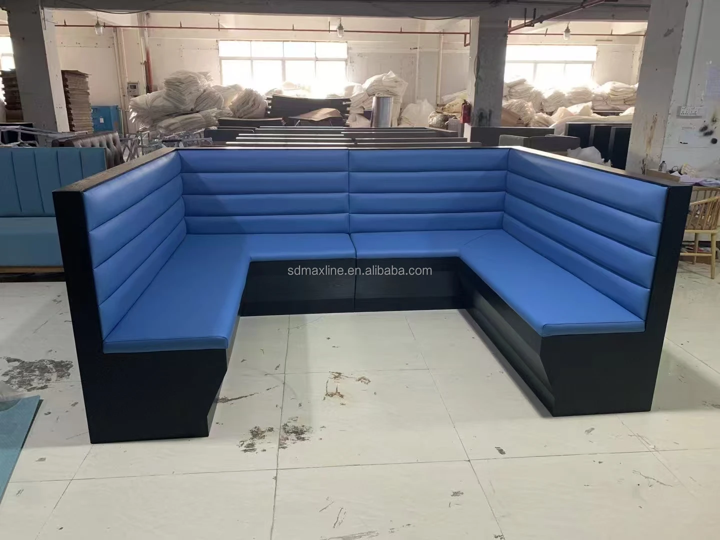 Modern Luxury Leather Sofa Bar Restaurant Coffee Shop Booth Sofa ...