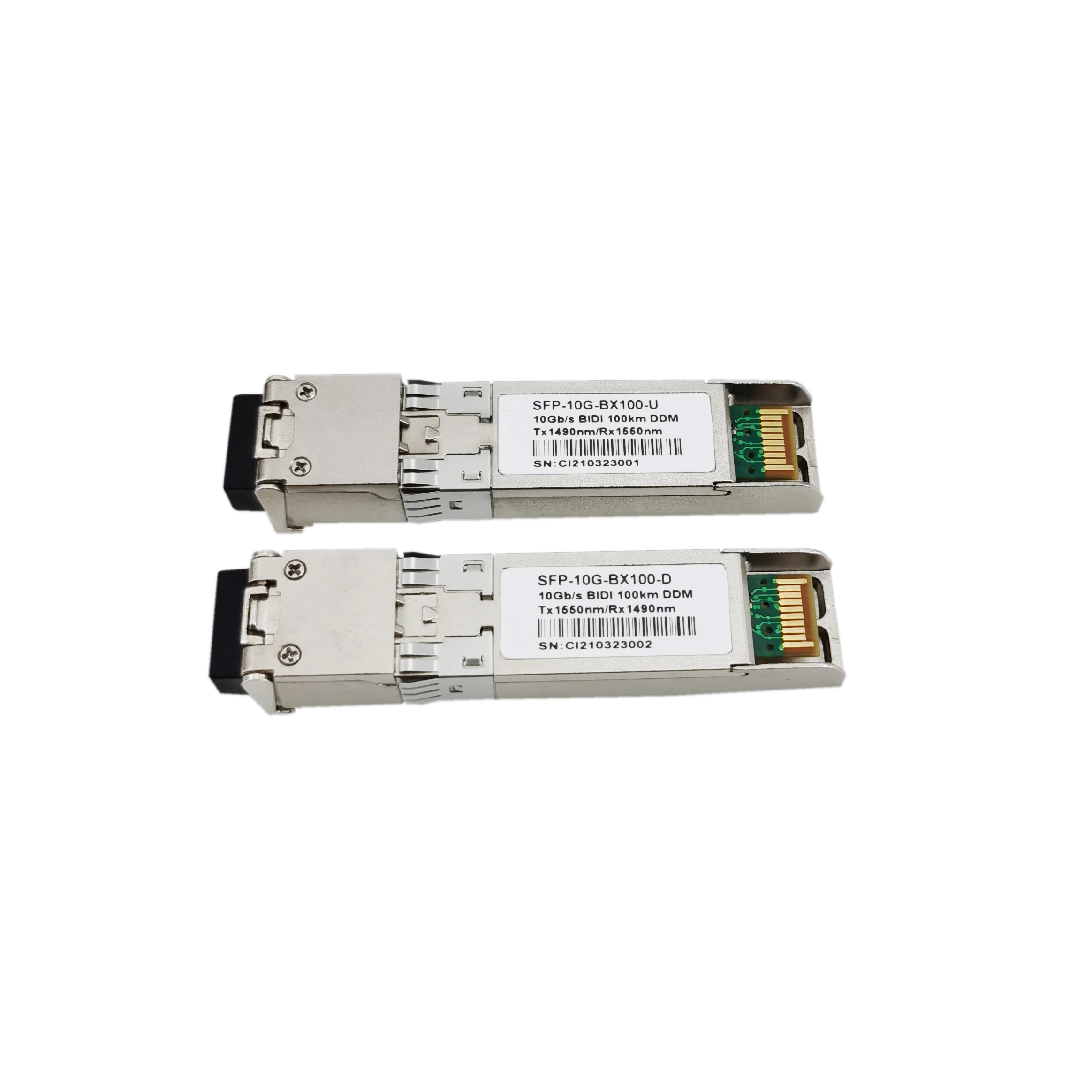 10GBASE-BX100-D BiDi SFP+ 1550nm-TX/1490nm-RX 100km DOM Simplex LC SMF ...