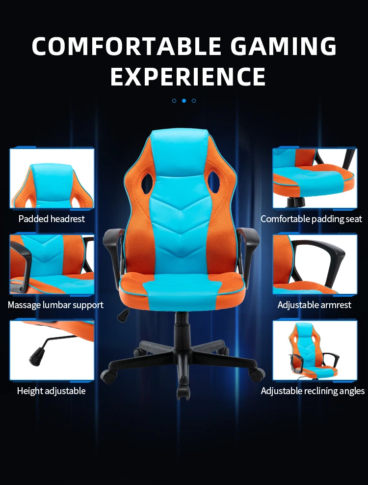 2023 Wholesale Oem Leather Custom Orange Gamer Armrest Pc Cute Racing ...