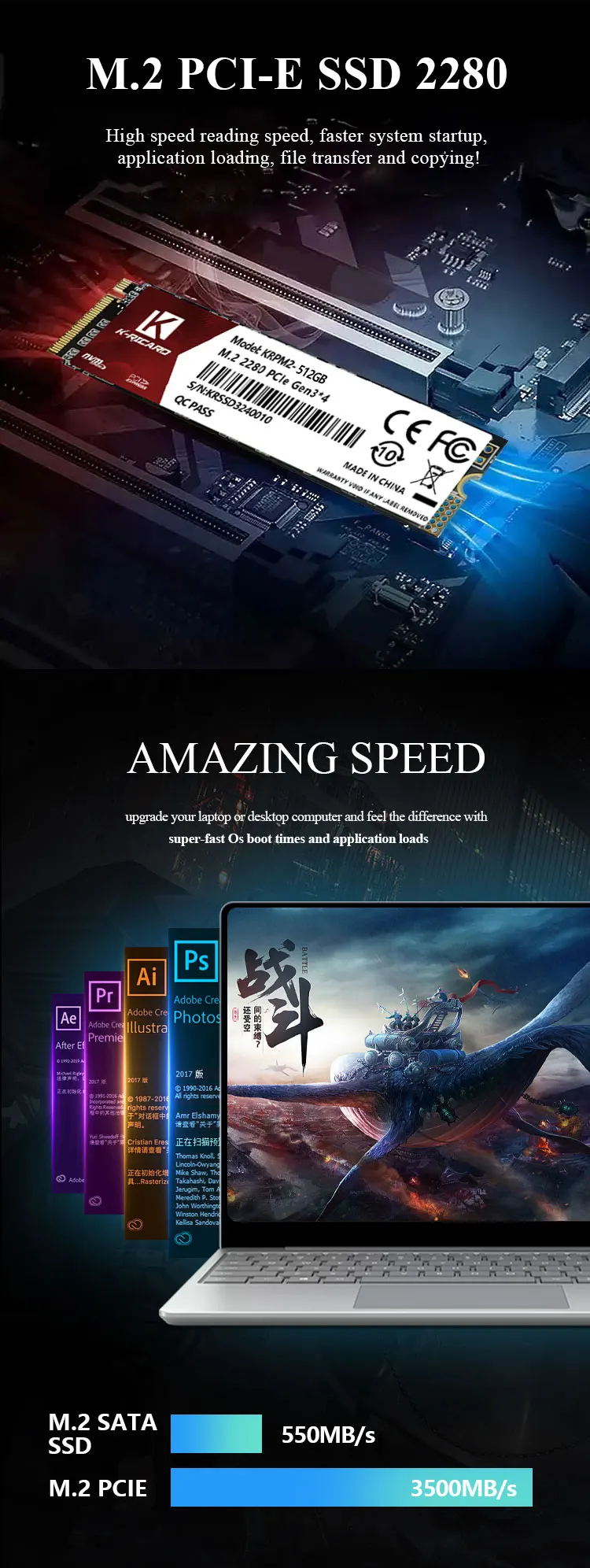 Customer Logo Nvme Pcie Disco Duro Ssd 120gb 240gb Nvme M2 Pcie Ssd ...