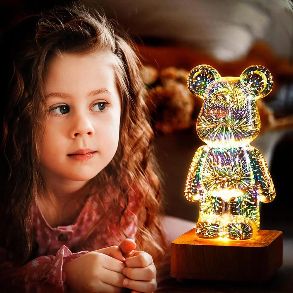 3d Firework Bear Lamp Projection Colorful Bear Decorative Variable 8 ...