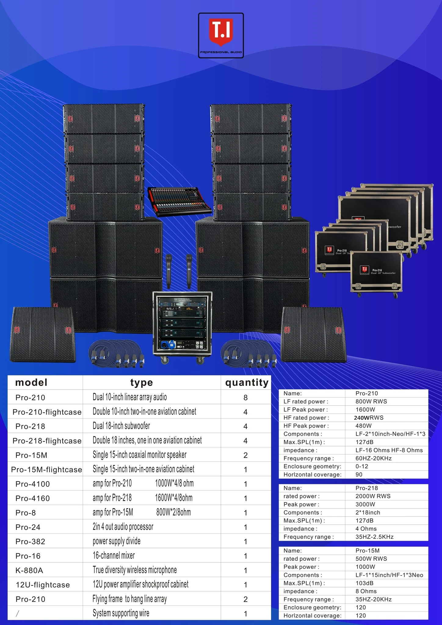 Pro-210 Dual 10 Inch Line Array - Large Event Sound Solution
