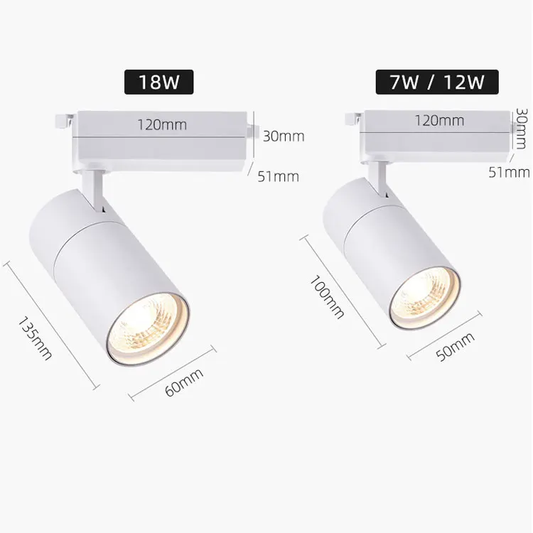 Commercial Indoor Track Light Ceiling Dimmable Rail Lighting 10w 20w ...