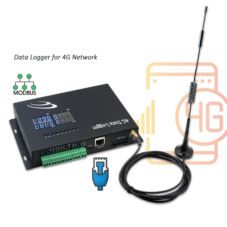 Modbus Logger Water Pressure Data Logger 4g Mobile Modbus Ethernet Data Logger Multi Channel ...