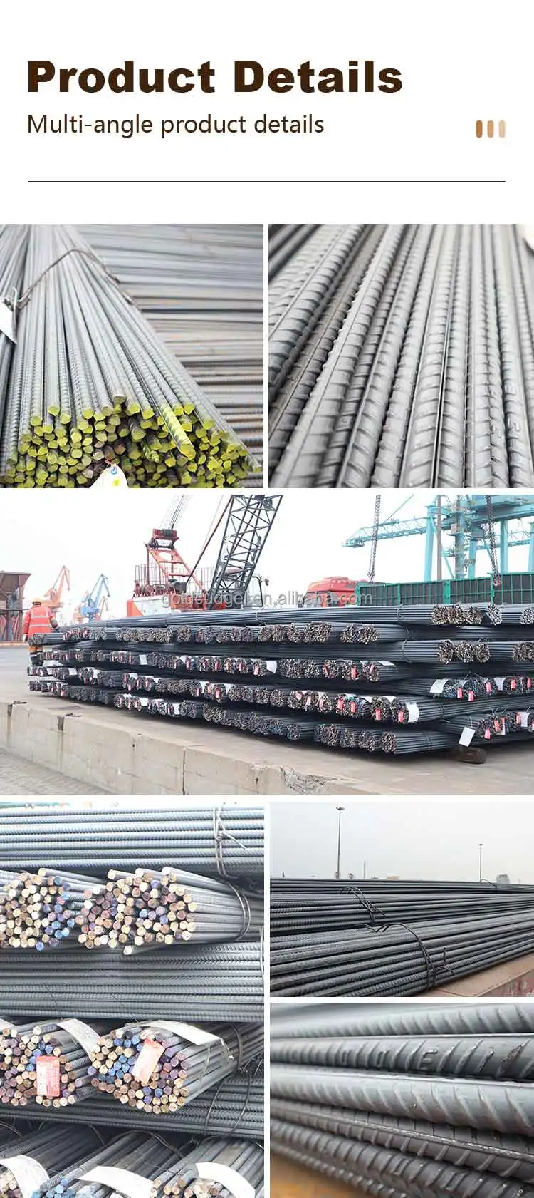 Steel 10mm 12mm 16mm Reinforcing bar Concrete Iron+ Rebar Deformable ...