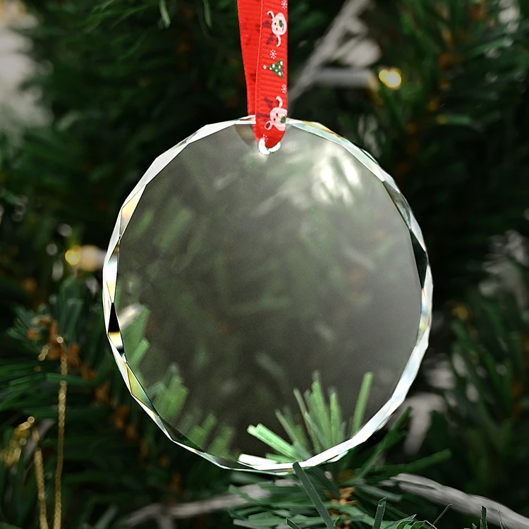 JY Crystal Glass Round Christmas Ornament and Hanging Christmas Tree ...