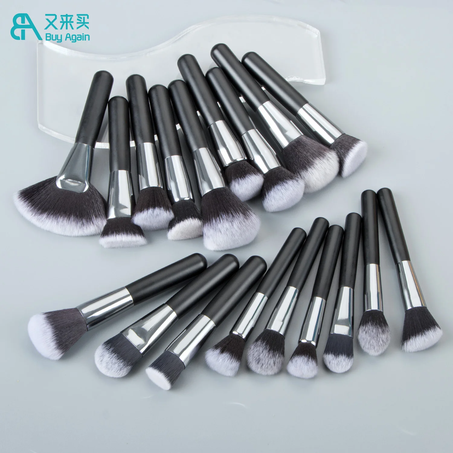 40pcs White and Gold Makeup Brush Set - All in One