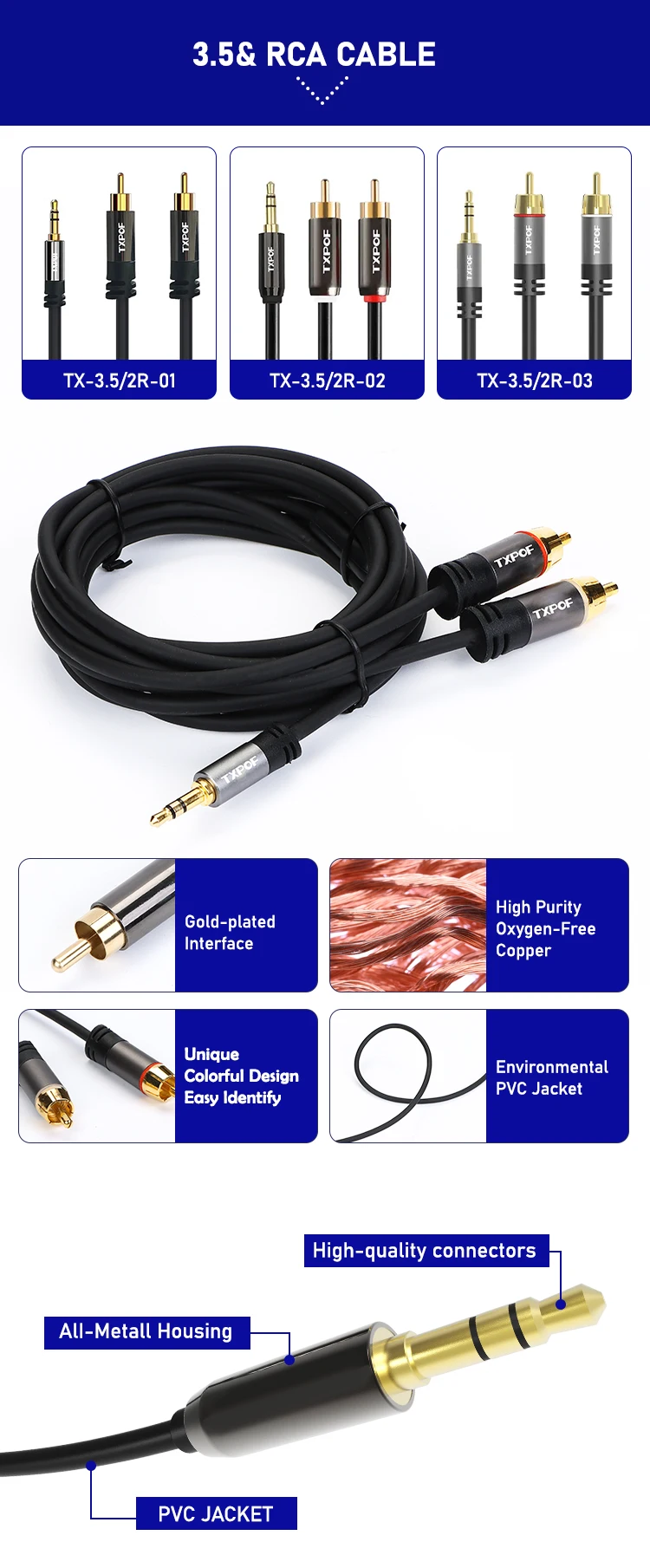 3.5mm To 3.5mm Speaker Aux Cable 1.5m 3m Headphone Jack Nylon Braided ...