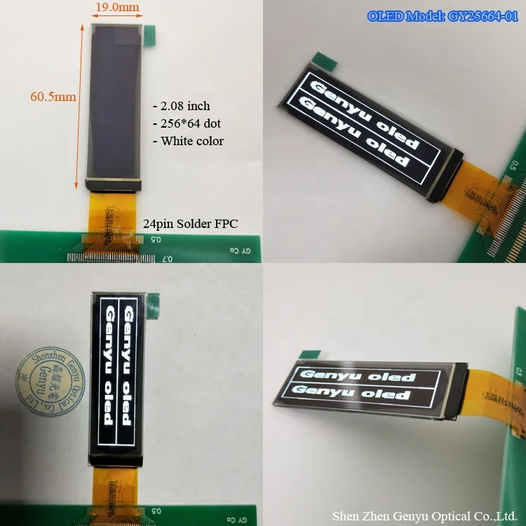 2.08" 24 Pin Iic/i2c Spi Oled Serial Display Sh1122g Monochrome White ...