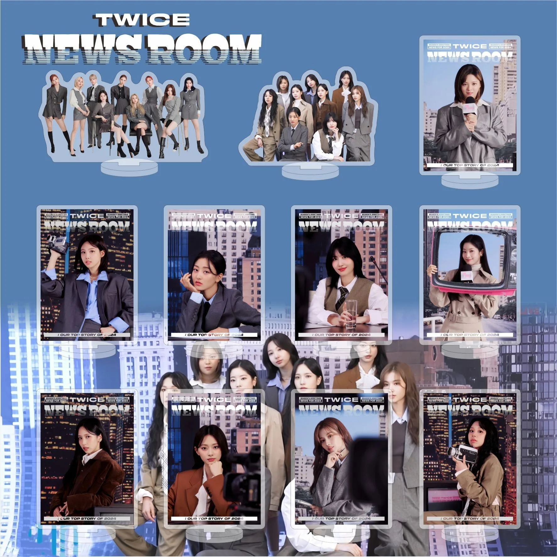 10CM KPOP TWICE 2024 Season's Greetings HD Photo Printed Acrylic Stand Figure Chaeyoung MOMO ...