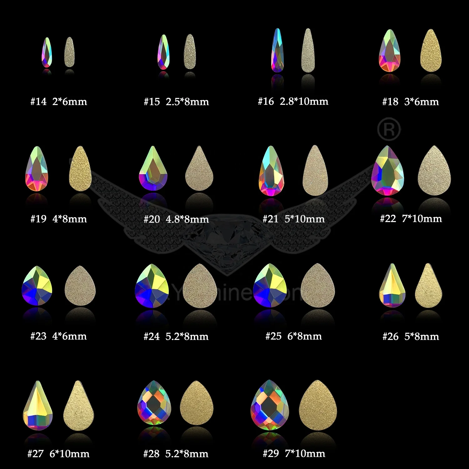 C&y Teardrop Wholesale Shapes Flat Back Stone K9 Fancy Crystal Ab Glass ...