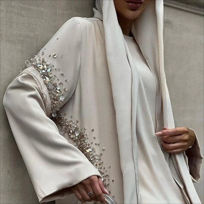 Custom Abaya Dubai 2023 High Quality Muslim Women Two Piece Abaya And ...