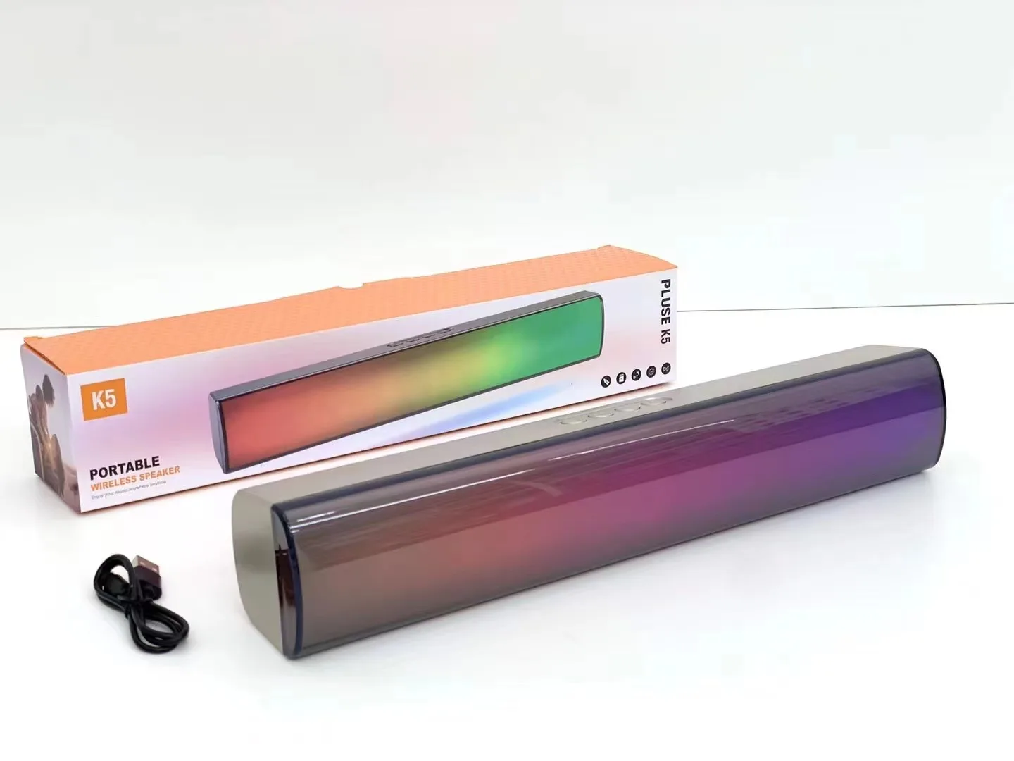 RGB Wireless Sound Bar with Subwoofer Portable Sound bar for TV Mini BT ...