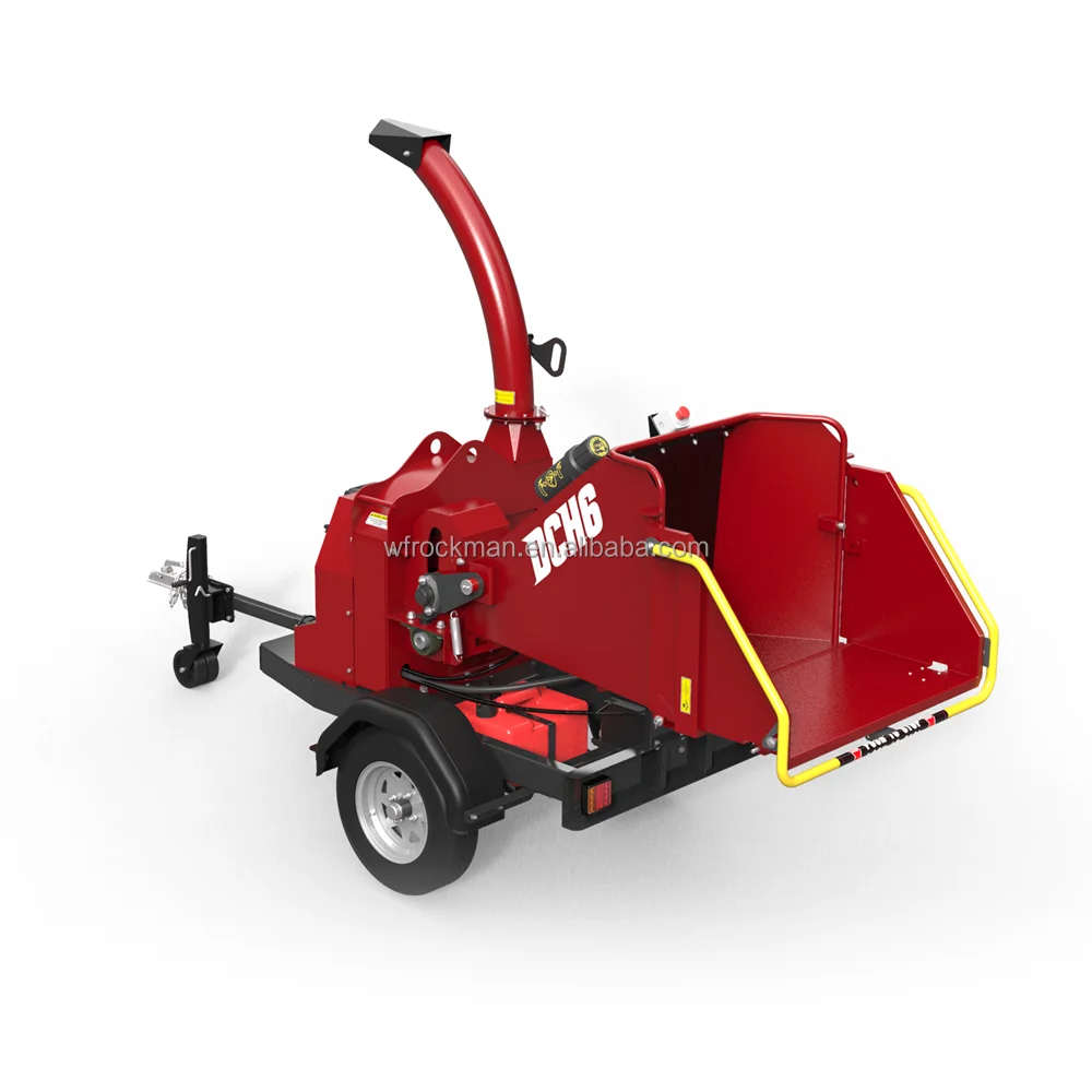 6 Inch Capacity 25hp Twin Cylinder Gasoline Engine Wood Chipper DCH6