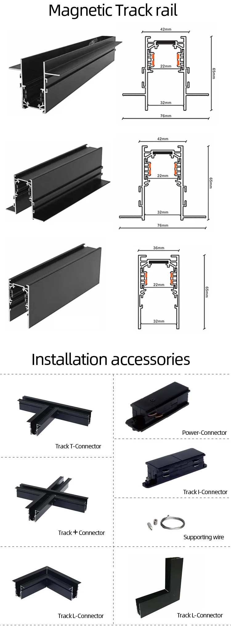 Hot Sale Horizontal Corner Connector For R20-a Magnetic Track Rail Led ...