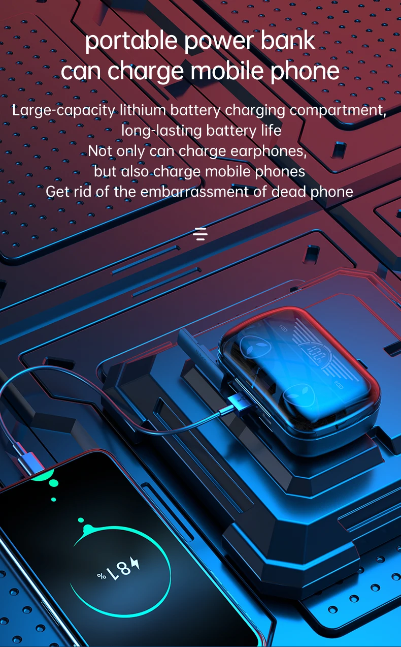 TWS M20 Earbuds Wireless Breathing Light True Wireless Sports Gaming ...