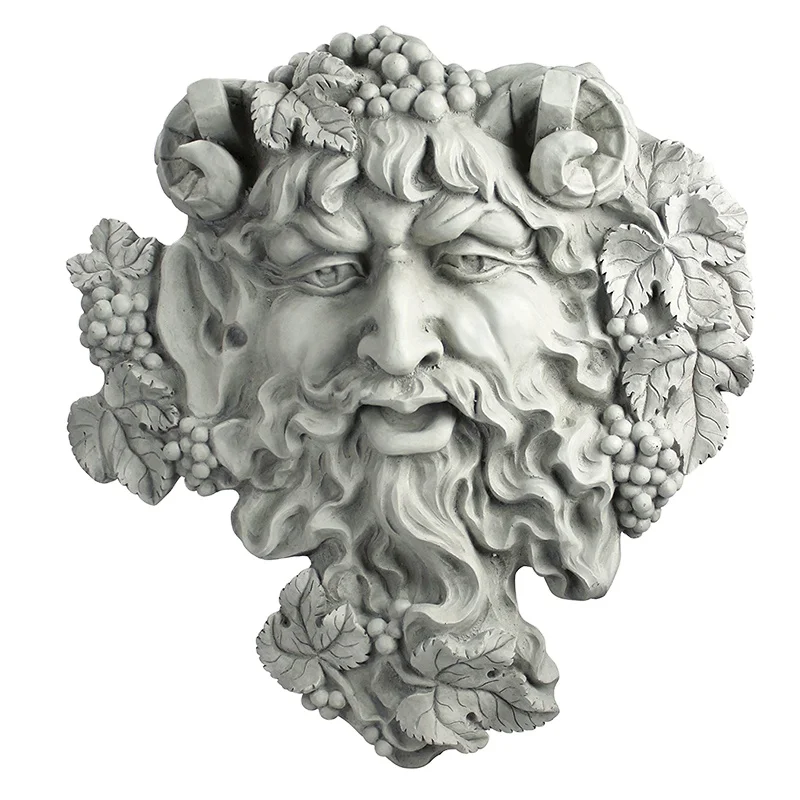 Bacchus God of Wine Greenman Wall Sculpture Art Wall Mount Face ...