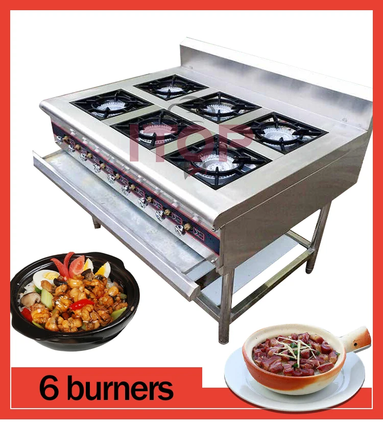 Commercial 2/4/6/8 Big Burner Chinese Kitchen Stainless Steel Table Top ...