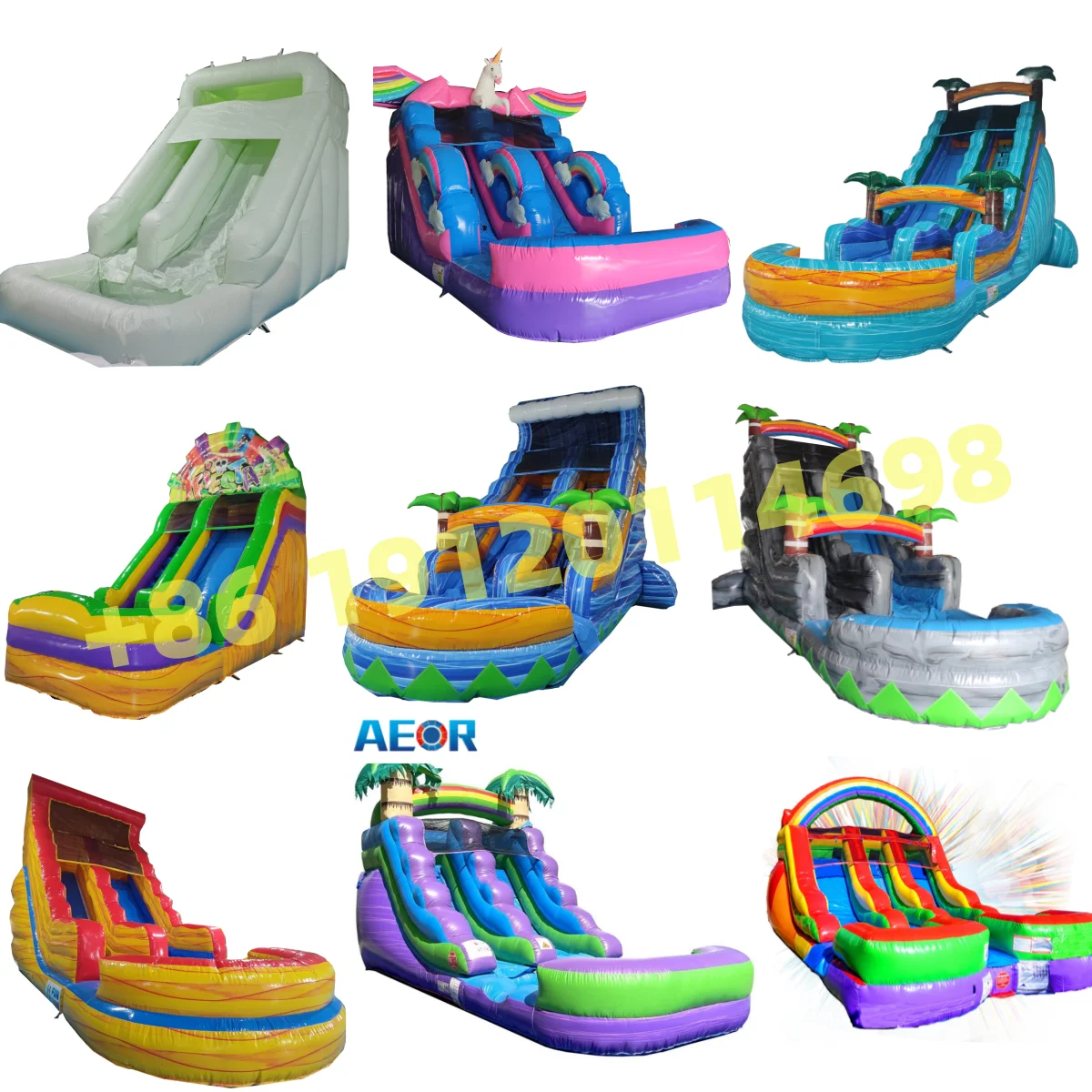 Inflatable Tropical Water Slide Commercial Outdoor Kids Adults Party ...