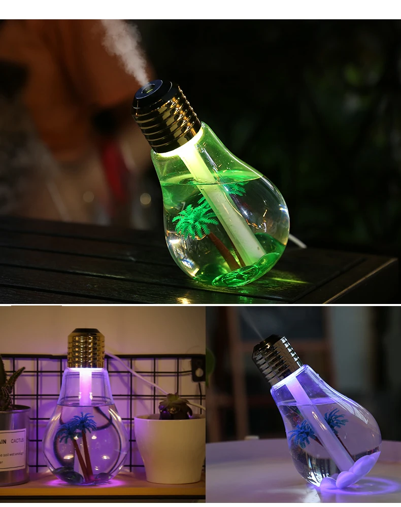 2024 New 400ml Bulb Ultrasonic Humidifier Cool Mist Spray Humidifier ...